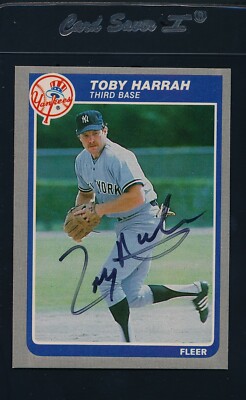 1985 Fleer #130 Toby Harrah Yankees Signed Auto *28774 | eBay