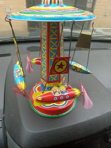 Schylling Rocket Ride Carousel Tin Toy Collector Series With Box 2000 ...