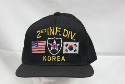 2nd INF DIV Korea Embroidered Black Baseball cap Hat Army Snapback ...