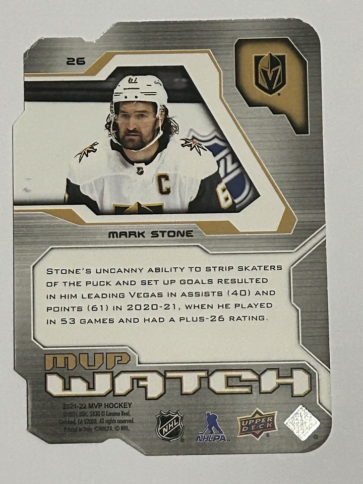 2021-22 Upper Deck MVP - Colors and Contours #26 Mark Stone Purple 3/3 ...