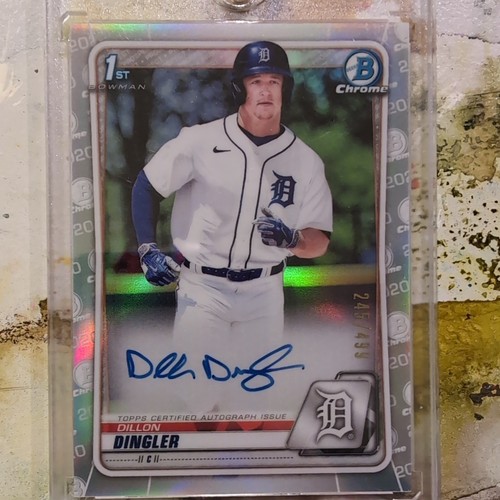 2020 Bowman Draft - Chrome Autograph Dillon Dingler Refractor 245/499 ...