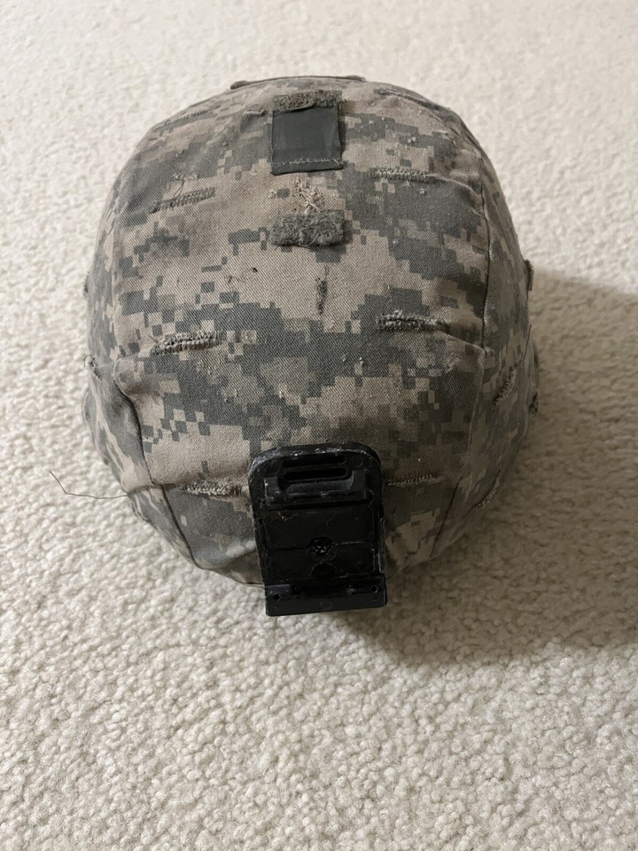 USGI Advanced Combat Helmet With ACU Cover And Front Bracket EXCELLENT ...