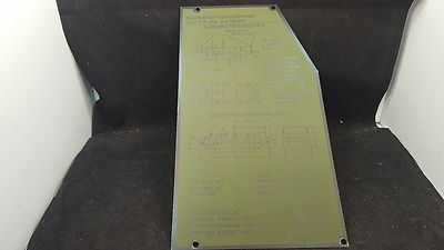 M998A1 Data Plate HMMWV M998 Humvee 12342980 9905-01-392-5795 F4-4 ...