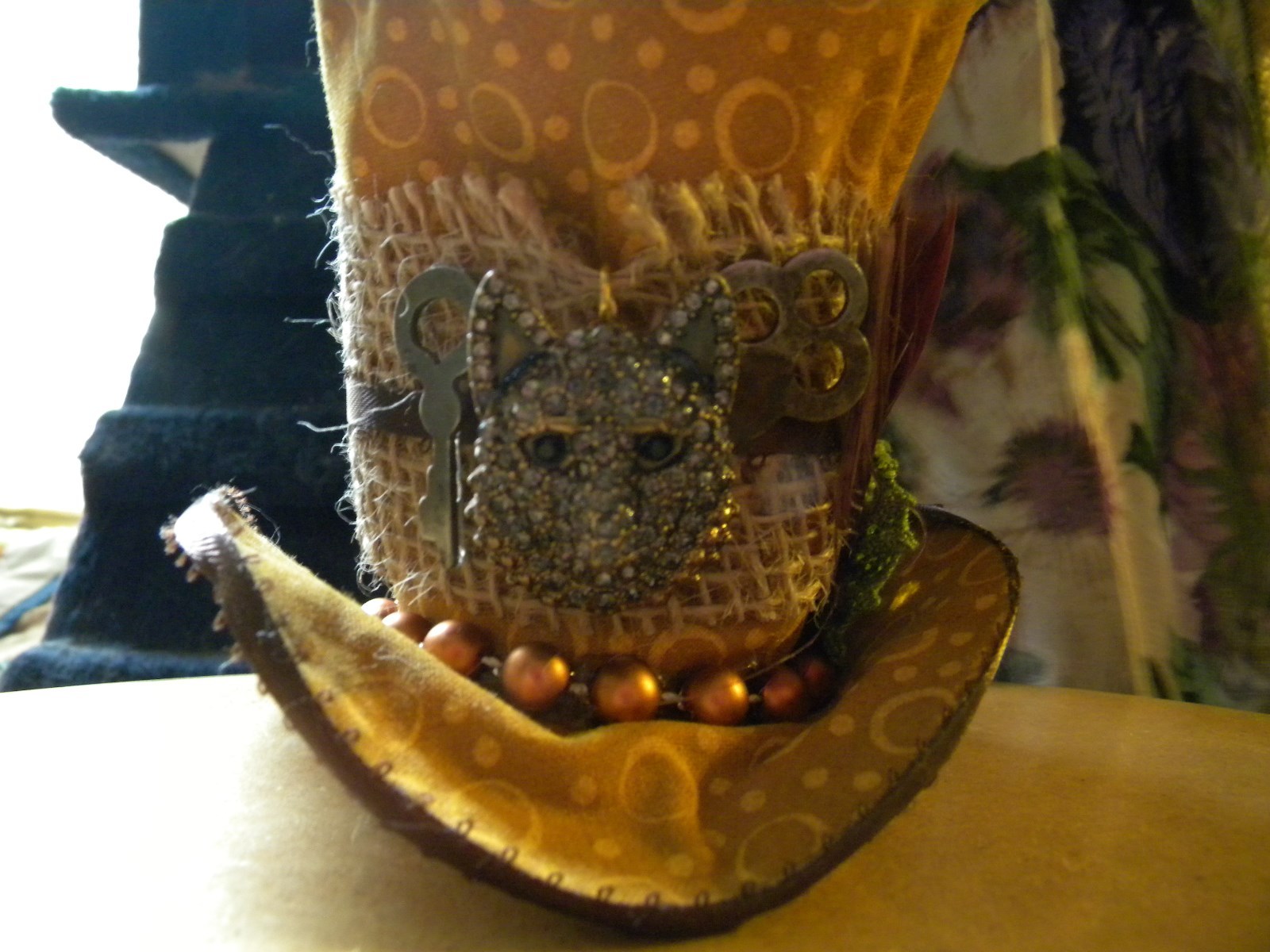 MINI TOP HAT WITH WOLF AND KEYS HABERDASHERY WILD WOLF TOP HAT | eBay