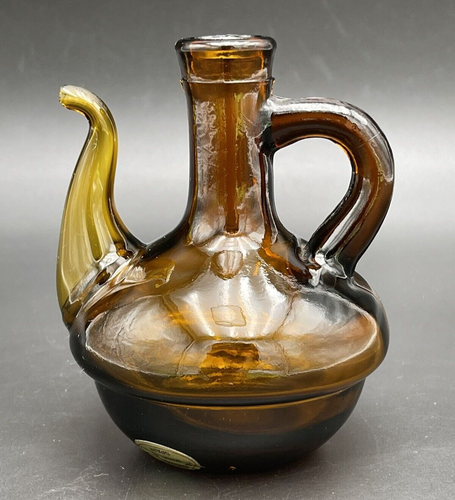 Mini Hand Blown Amber Glass Pitcher, Made in Spain 5" T x 4" | eBay