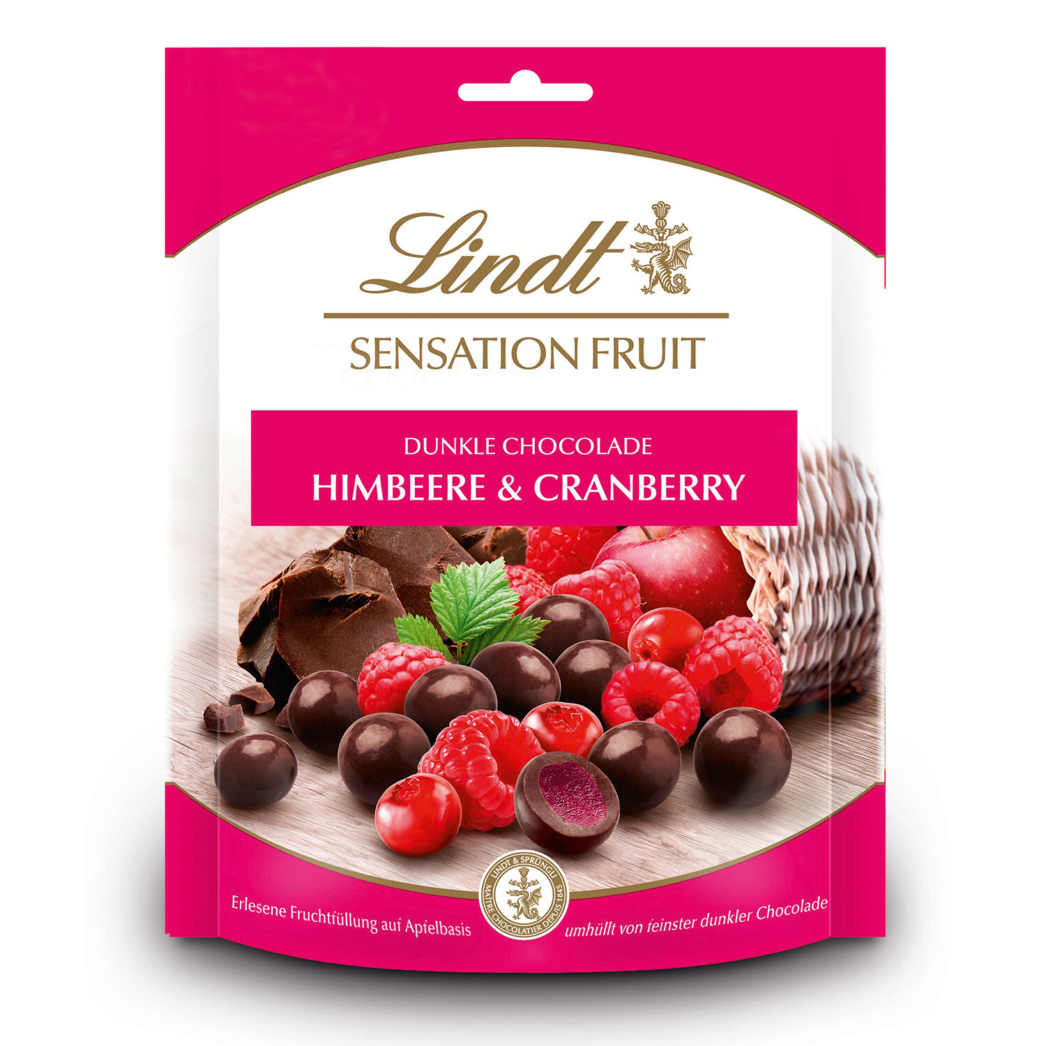 LINDT SENSATIONS RASPBERRY CRANBERRY Chocolate covered fruit sensation ...