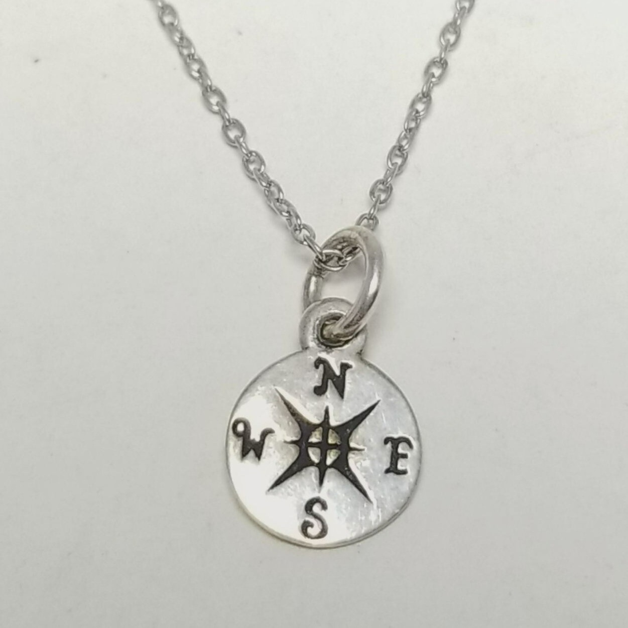 Vintage Sterling Silver Compass Rose North South East… - Gem