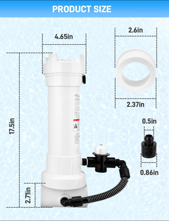 Replacement for Rainbow 320 Automatic In-Line Chlorine/Bromine Feeder ...