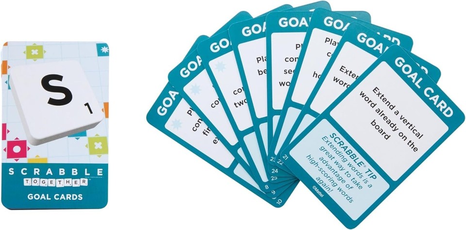 Educational Scrabble Board Game - 2-4 Players, 50 Goal Cards for ...
