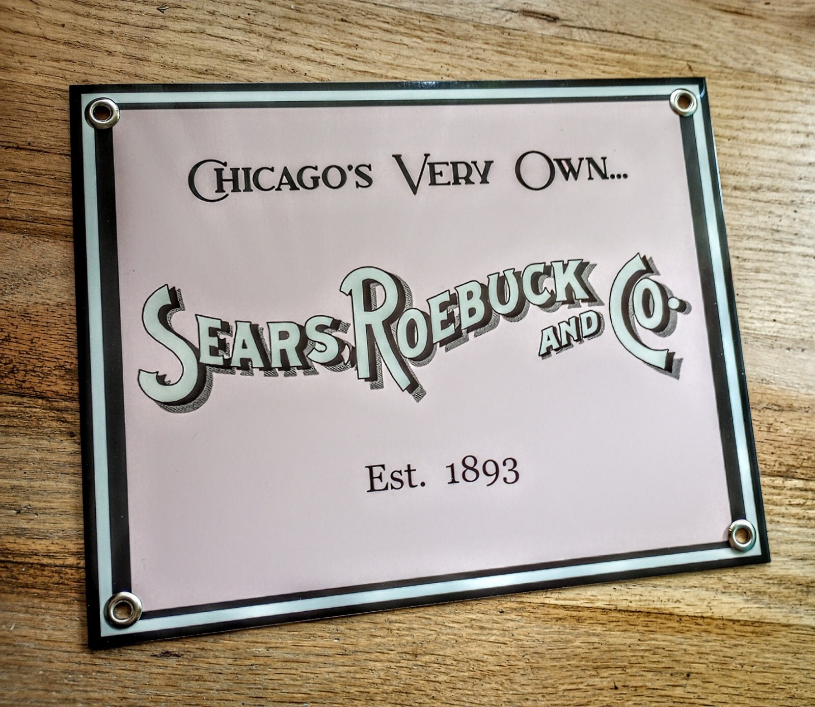 Sears Roebuck sign ... Chicago's Very Own ... retail store ... pink | eBay