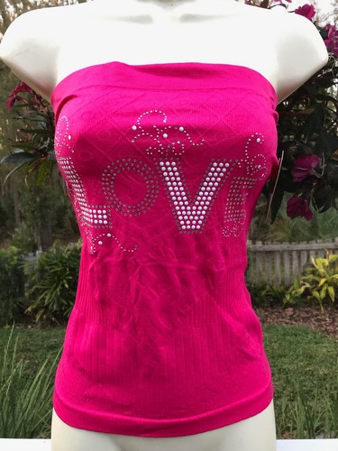 NWT! Cynthia Mehra Fuscia Hot Pink St Valentines LOVE Strapless Top ...