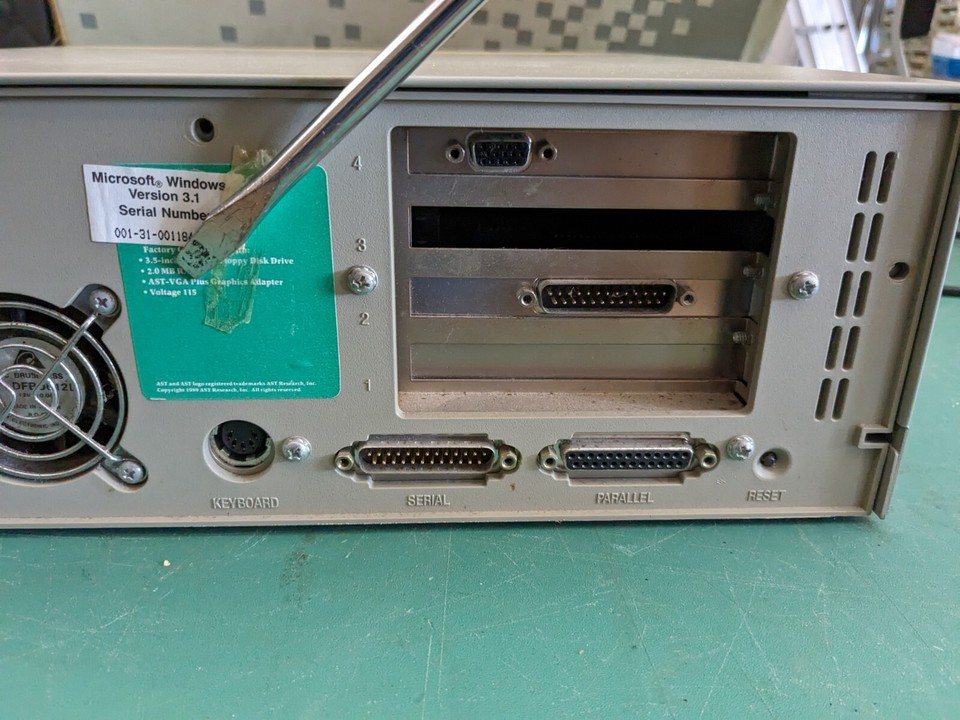 READ Vintage Windows 3.1 AST Bravo 286sx ISA PC 80mb HDD 3.5" Floppy ...