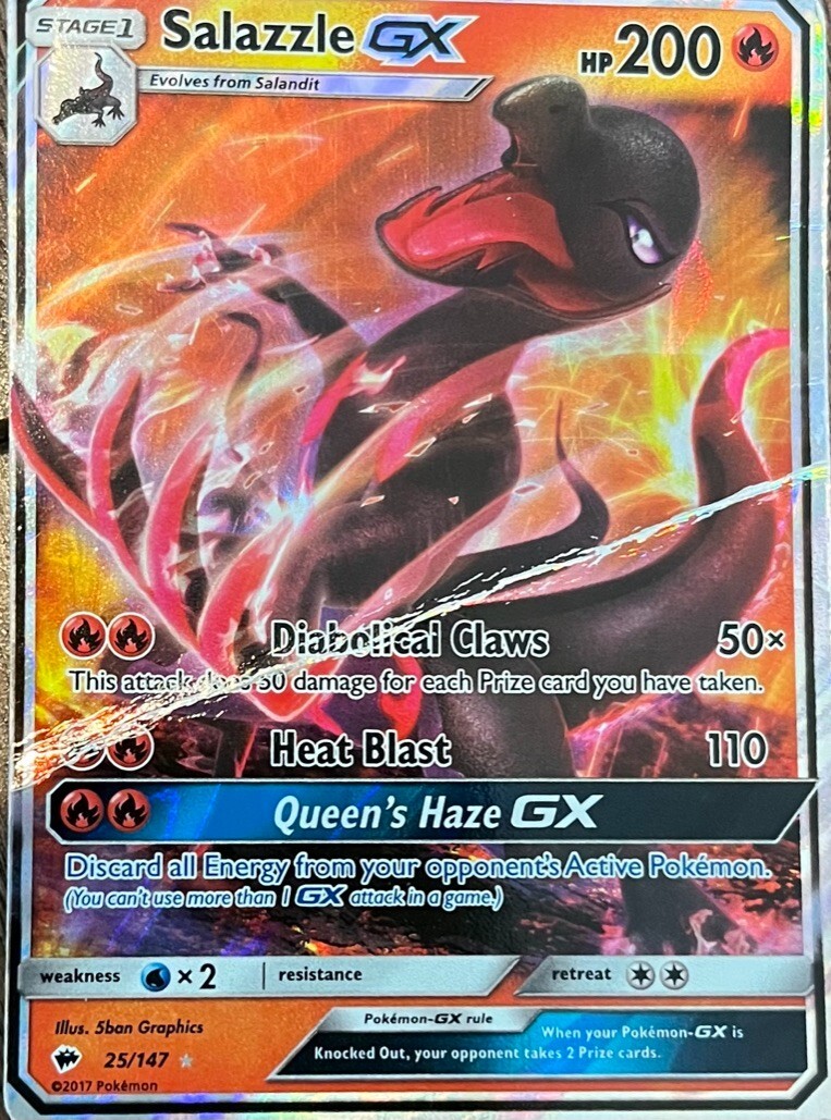 Pokemon TCG - Salazzle GX 25/147 SM Burning Shadows Ultra Rare Holo ...