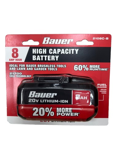 Bauer 20V 8 Ah High-Capacity Lithium-Ion Battery - 2108C-B for sale ...