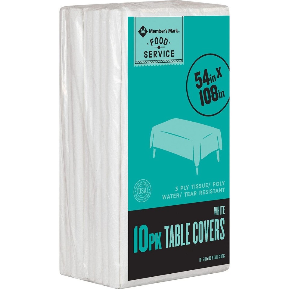 Member's Mark White 3-Ply Tissue Tablecovers, 54" x 108" (10 Count) | eBay