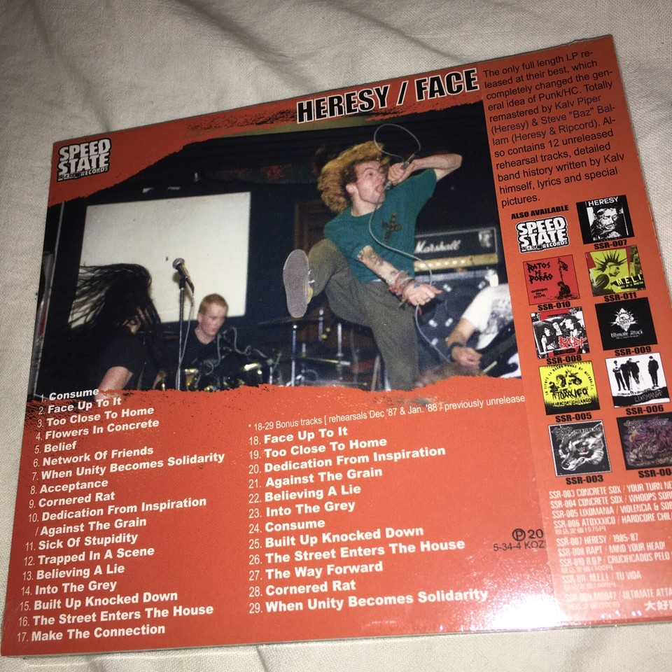 Heresy - Face Up To It! (CD, 2005, Speedstate Records (Japan)) Punk ...