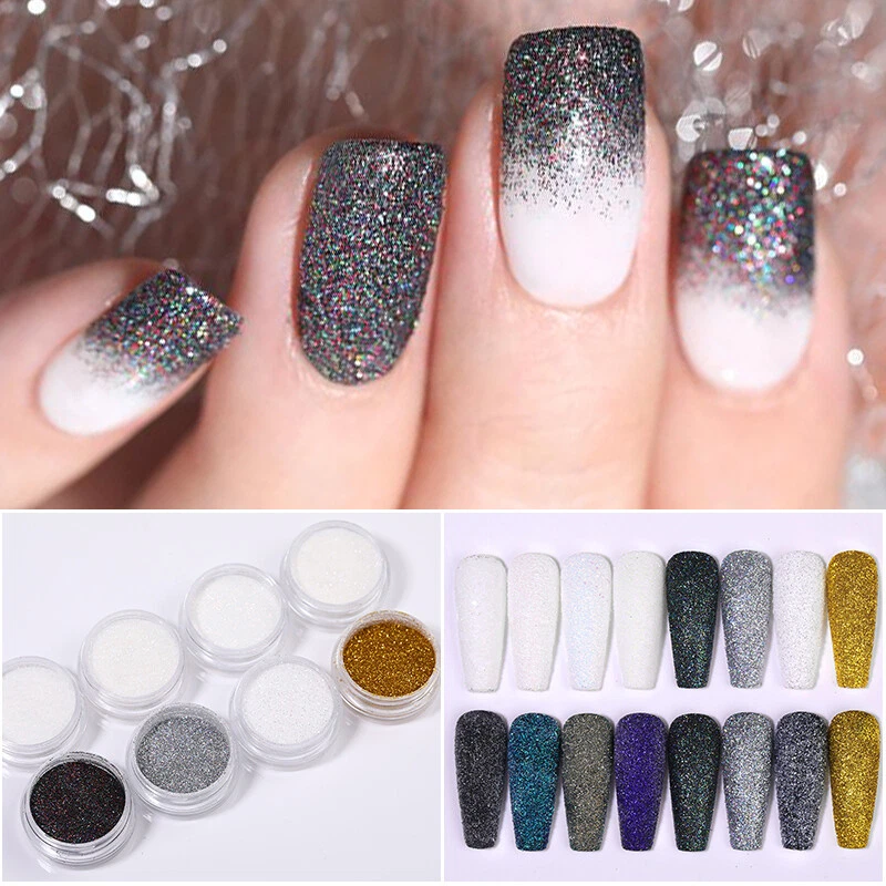 Glitter Powder Nail Designs