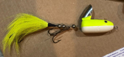 Tackle Industries Monster Muskie 8" Hairy Plopper Muskie Yellow Double ...
