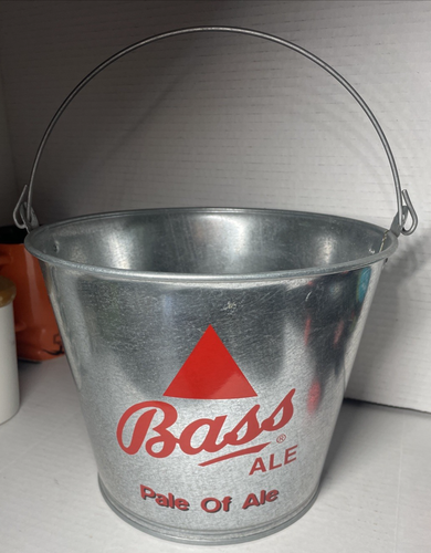 Bass Pale Of Ale Beer Ice Metal Bucket 7" With Handle Mancave Bar ...