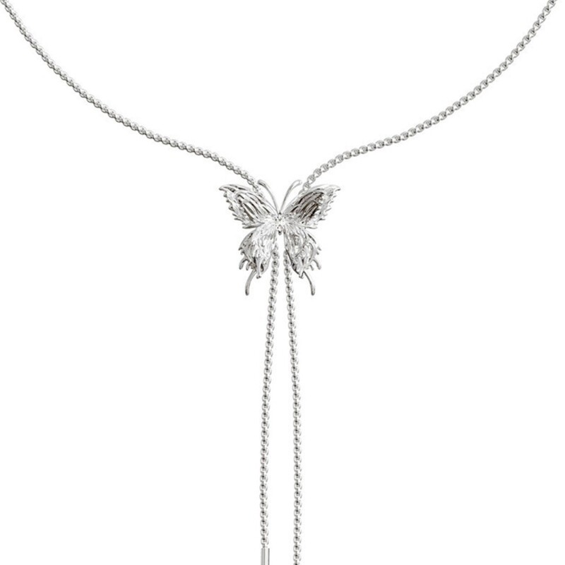 Korean Butterfly Pendant Necklace Pull Liquid Butterflies Clavicle ...