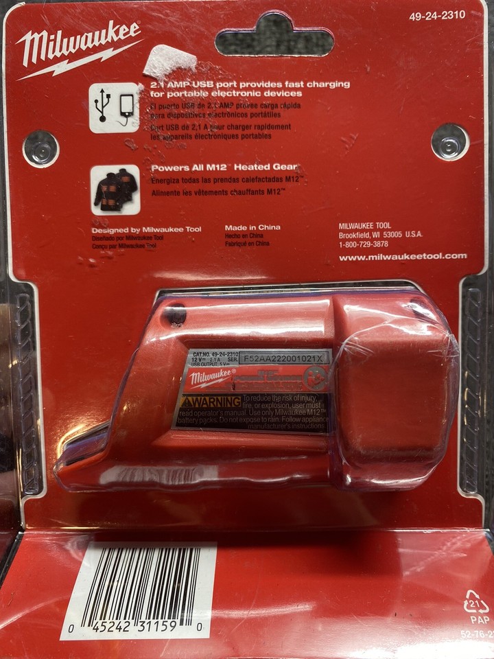 Milwaukee 49-24-2310 M12 POWER SOURCE SMART-CHARGE USB PORT 45242311590 ...