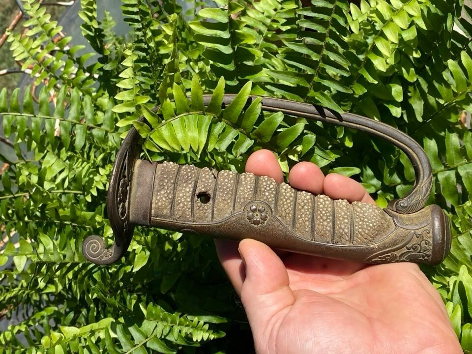 OLD ANTIQUE SWORD JAPANESE NIPPON KYO GUNTO HANDLE ONLY +WOOD SHEATH ...