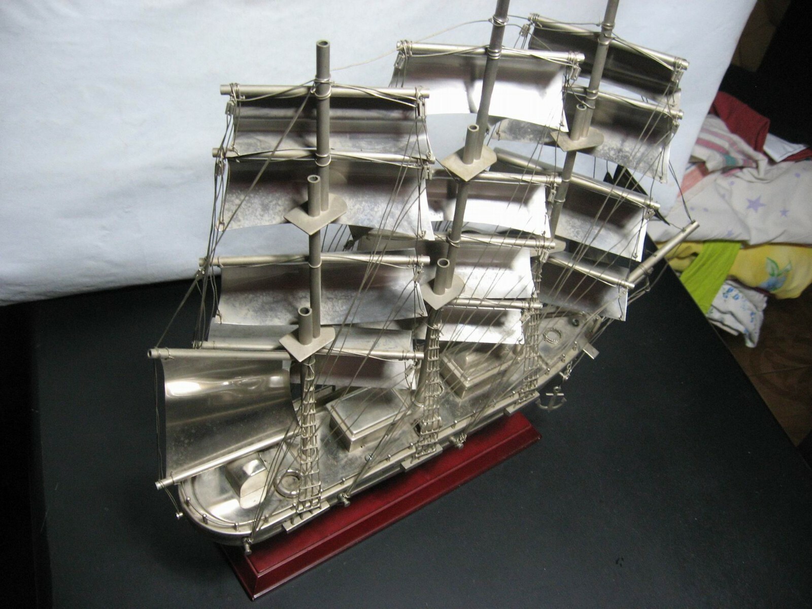 Unique,Metal Sailing Ship Model,Vintage Handmade Sailboat Model ...