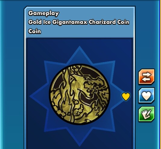 Gold Ice Gigantamax Charizard Coin Pokemon TCG Online Digital Gameplay ...