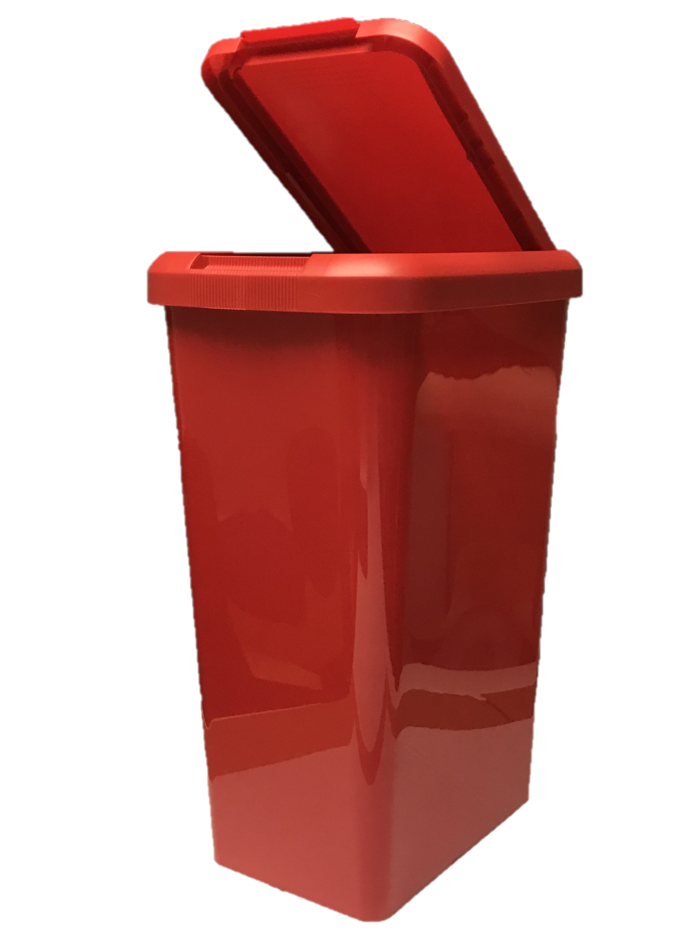 45 Litre Touch Top RED Kitchen Bin Rubbish Waste Dustbin Rectangle ...