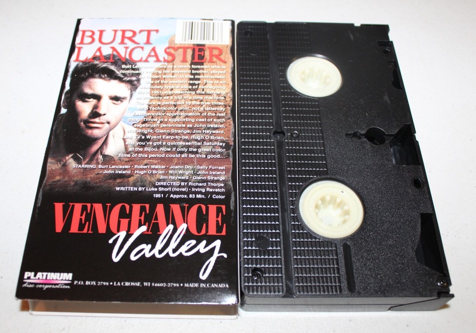 Vengeance Valley (VHS, 2000) Burt Lancaster, Robert Walker, 1951 ...