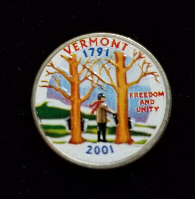 2001-P Vermont Statehood Commemorative Quarter with Painted Reverse | eBay
