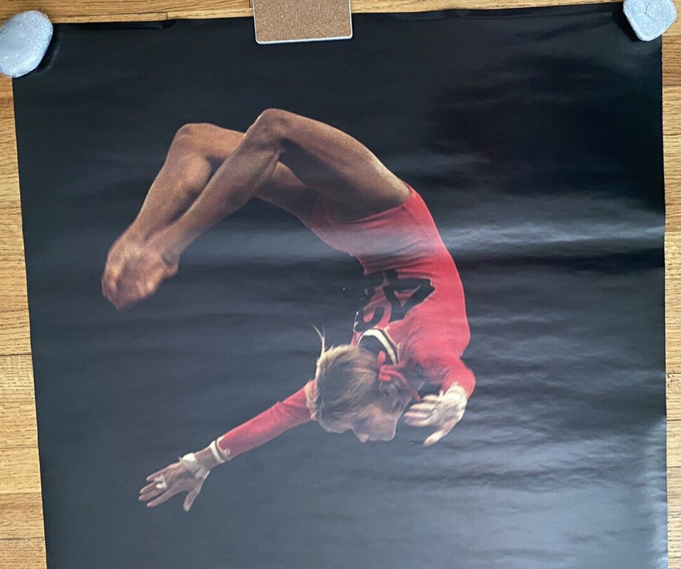 Rare 1980's Olga Korbut Performs Korbut Flip Original Poster 26.5"x 38. ...