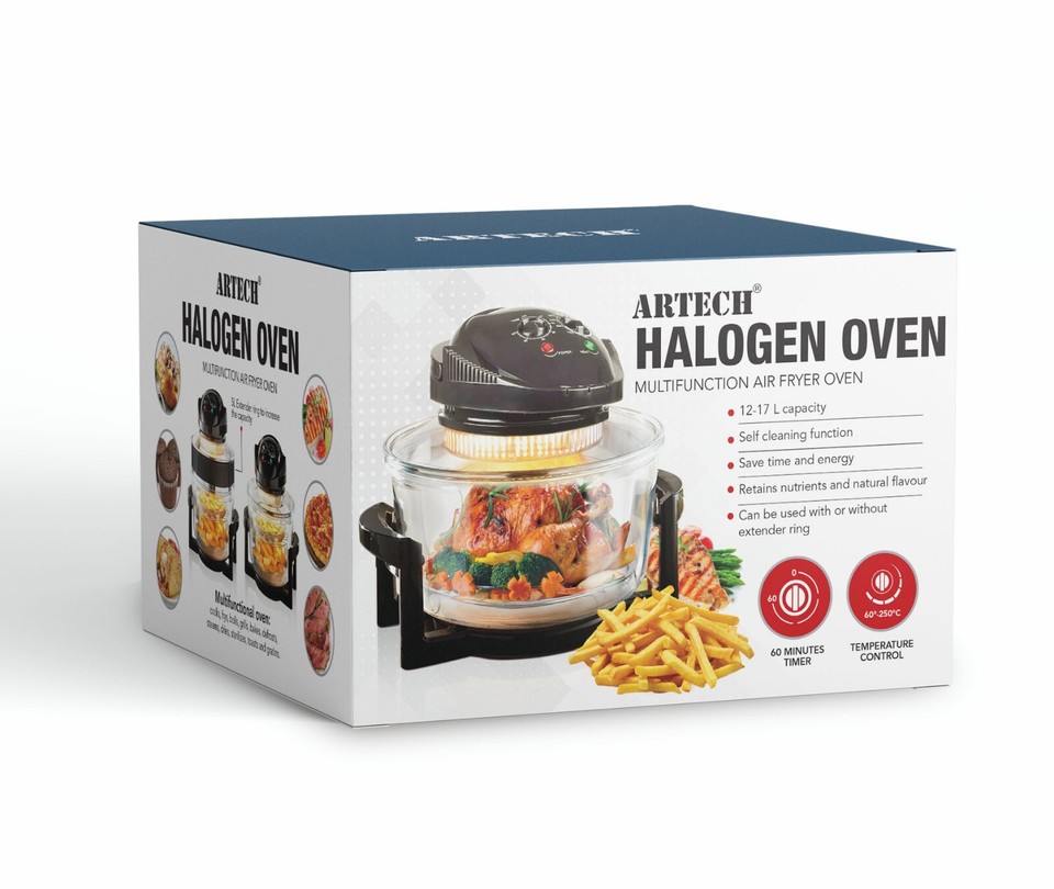 17L Halogen Oven - 1400W Air Fryer Cooker, Accessories, Energy Saving ...