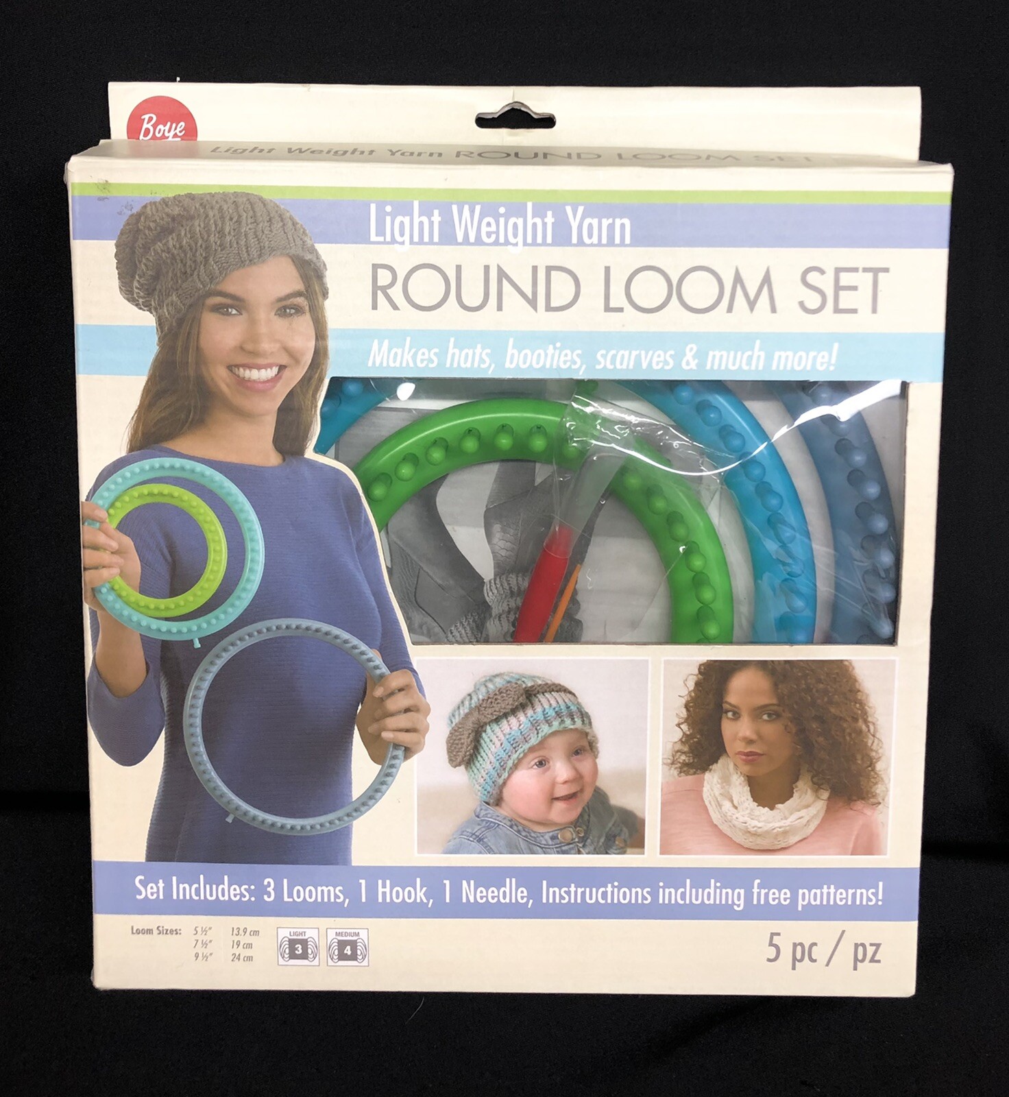 5pc Round Loom For Light Weight Yarn Circular Fine Loom Set 3 Looms ...