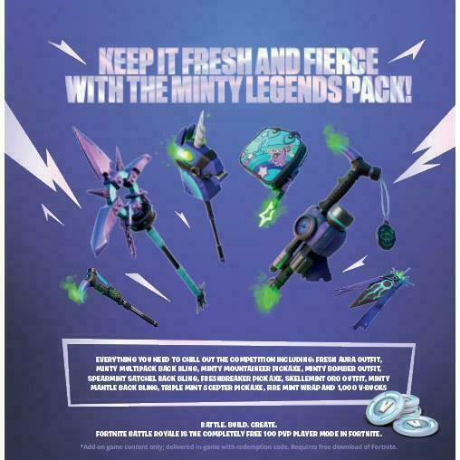 NEU DLC für Fortnite Minty Legends Pack Code 1000 V-Bucks Spiel ...