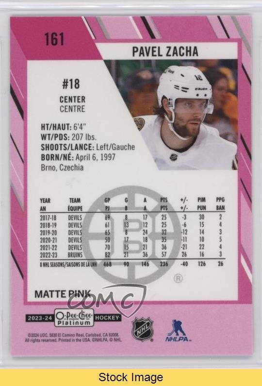 2023-24 O-Pee-Chee Platinum Matte Pink Pavel Zacha #161 READ c6j | eBay