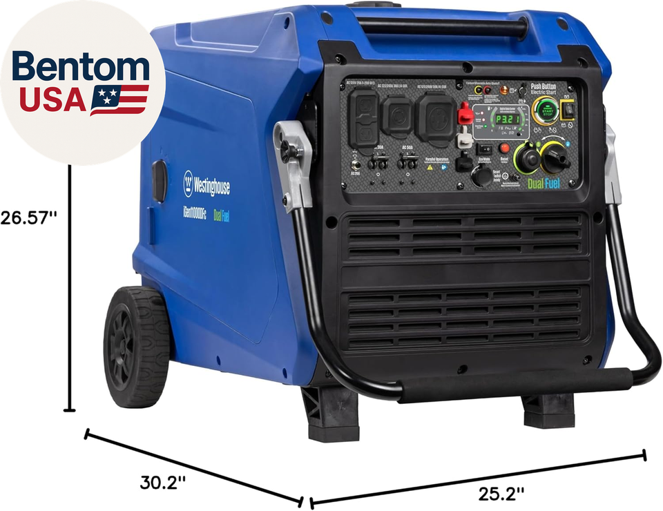 11000 Peak Watt Dual Fuel Portable Inverter Generator, Remote Electric ...