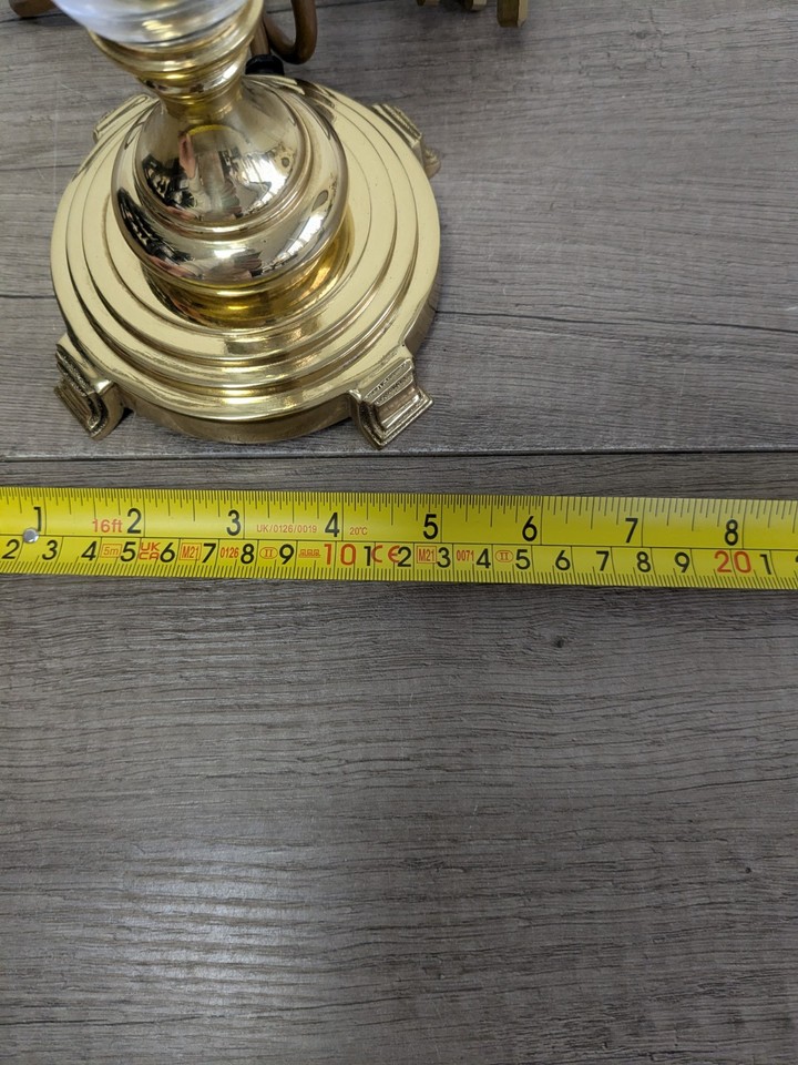 Vintage Cut Crystal & Brass Style Table Lamp Base - Fully Works - Home ...