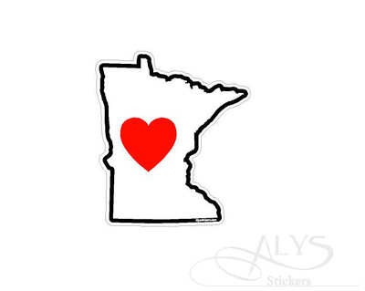 I Love Minnesota State Map Bumper Decals & Stickers | eBay