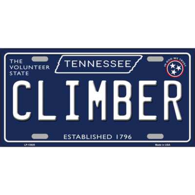 Climber Tennessee Blue Novelty Metal License Plate Tag | eBay