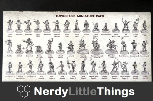 Tabletop - Archon Dungeons & Lasers - Townsfolk Minature Pack - Figure ...