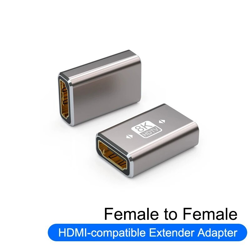 8K HDMI Adapter Male to Female & Female to Female Right, Left, Mini ...