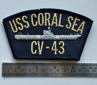 U.S NAVY SHIP HAT PATCH. USS CORAL SEA CVA - 43 NAVY CARRIER HAT PATCH ...