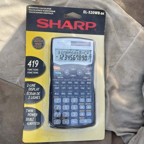 SHARP EL-520W ADVANCED D.A.L TWIN POWER SOLAR SCIENTIFIC CALCULATOR New ...