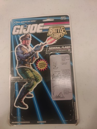 GI JOE ARAH - General FLAGG - BATTLE CORPS Full cardback Hasbro Vintage ...
