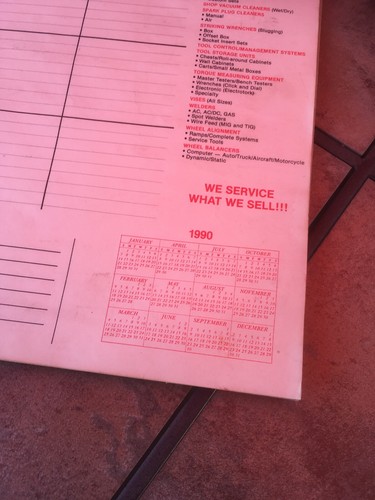 Vintage Snap-On Tools Monthly Planning/Appointment Calendar Desk Pad ...