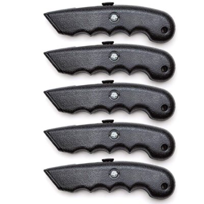 5x NEW Utility Knife Heavy Duty Box Cutter Black Retractable Razor ...