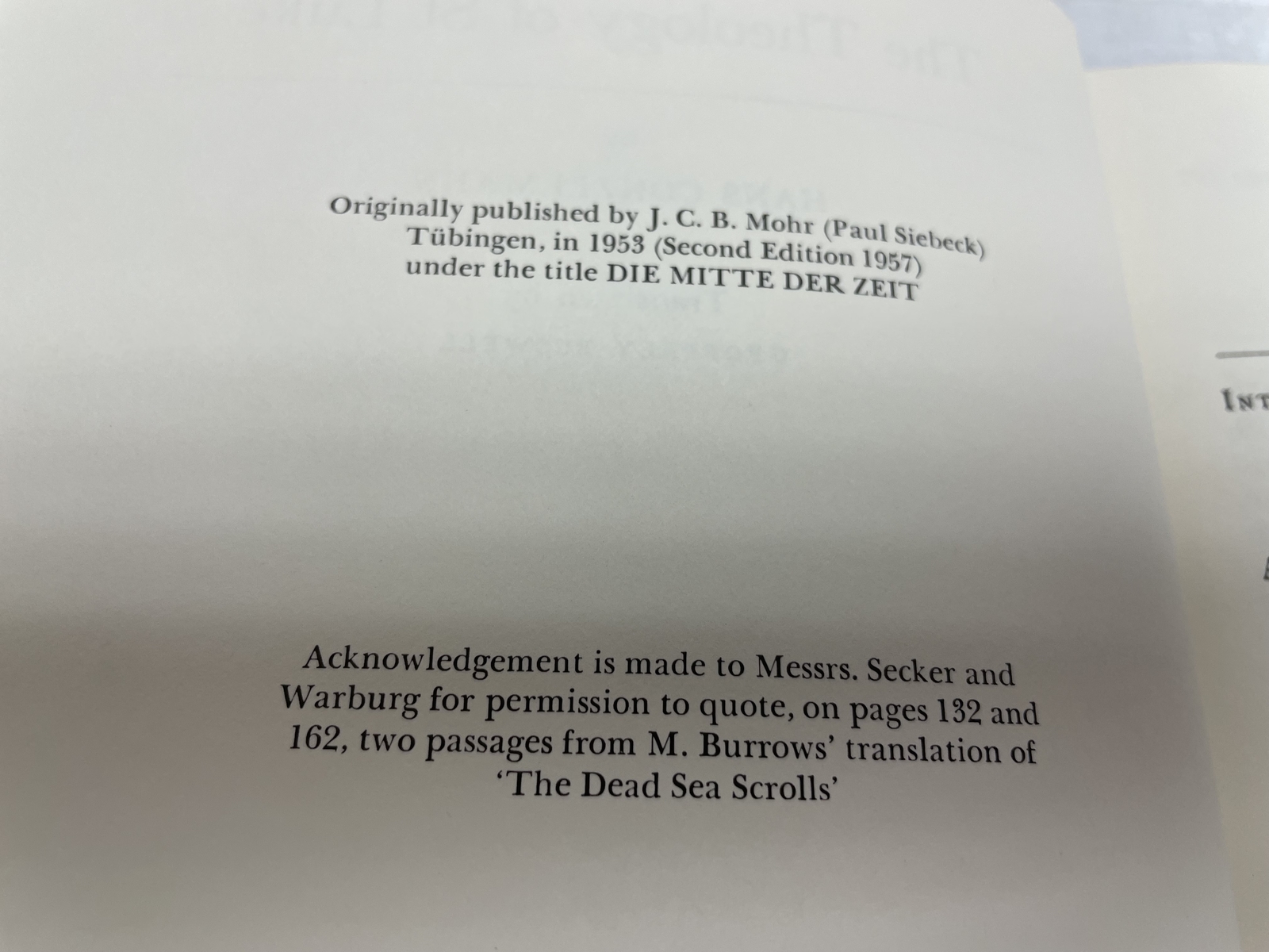 The Theology of St. Luke by Hans Conzelmann 1961 HC | eBay