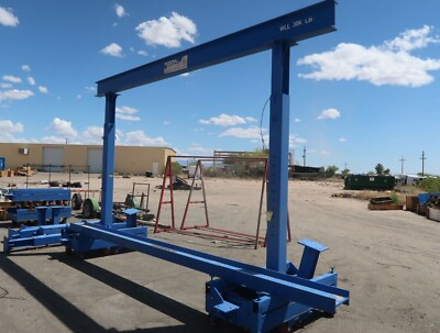 15 Ton Rolling Gantry Crane with 18' Span-Adjustable Height 7.8ft-12 ...