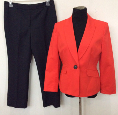 KASPER Women's Red/Black Cotton/Polyester Blend Pant Suit Size 10P | eBay